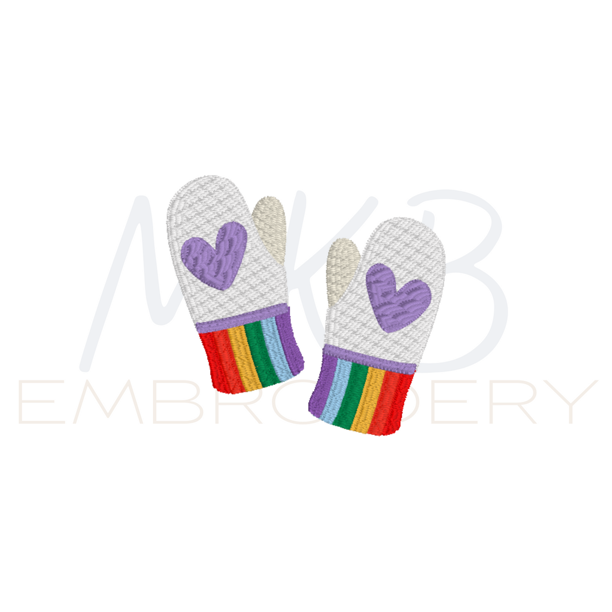 Mittens Rainbow Heart Mini – MKB Embroidery Designs
