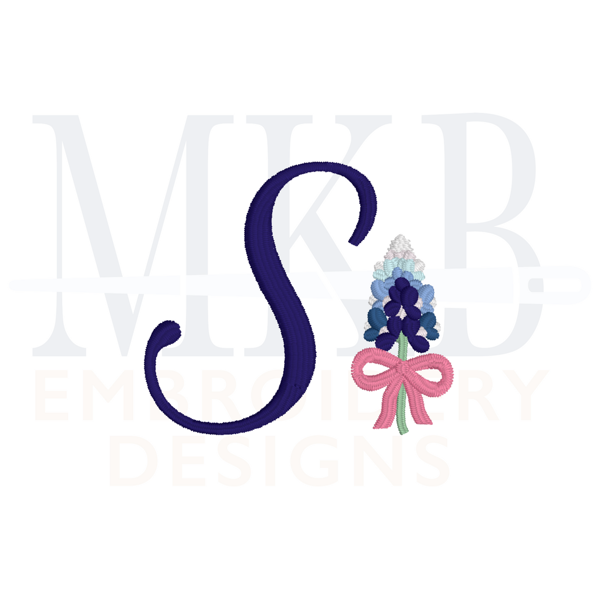 Bluebonnets Bow Embroidery Design, Machine Embroidery Design File – MKB ...