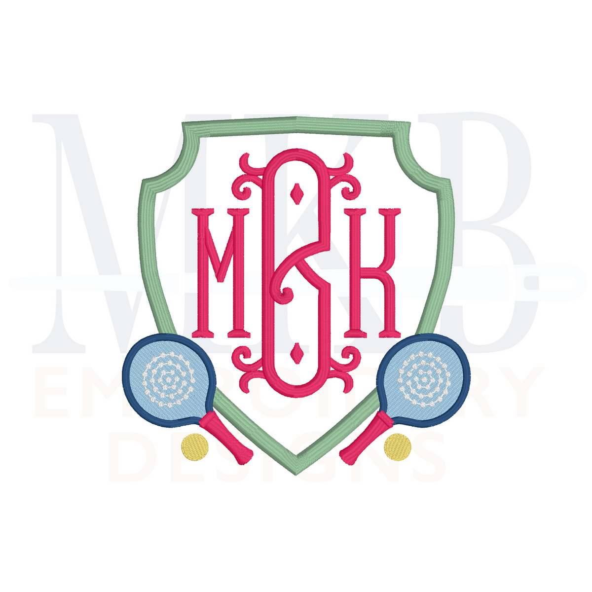 Platform Tennis Crest Embroidery Design, Paddle Tennis, Machine Embroi ...