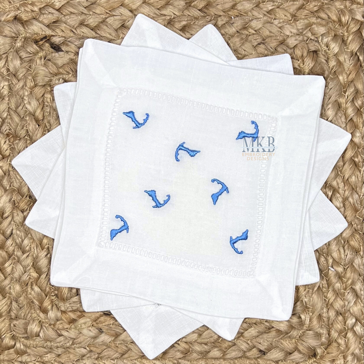 Cape Cod Arranged for Cocktail Napkins Machine Embroidery Design File ...