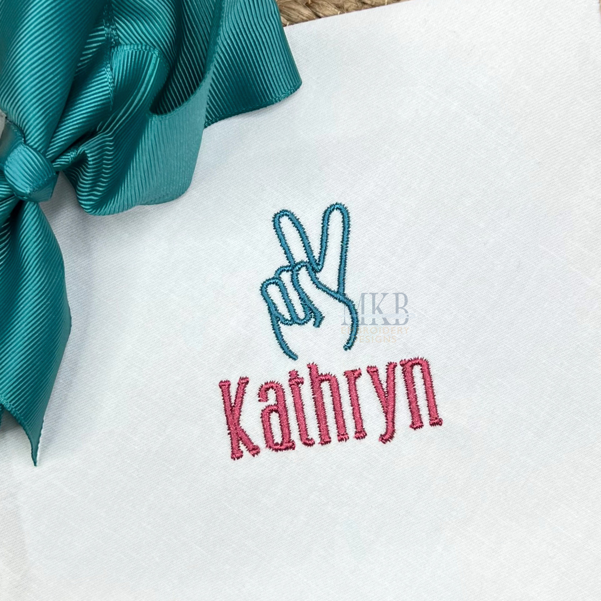 Peace Hand Sign, Version 2, Satin Stitch Machine Embroidery Design Fil ...